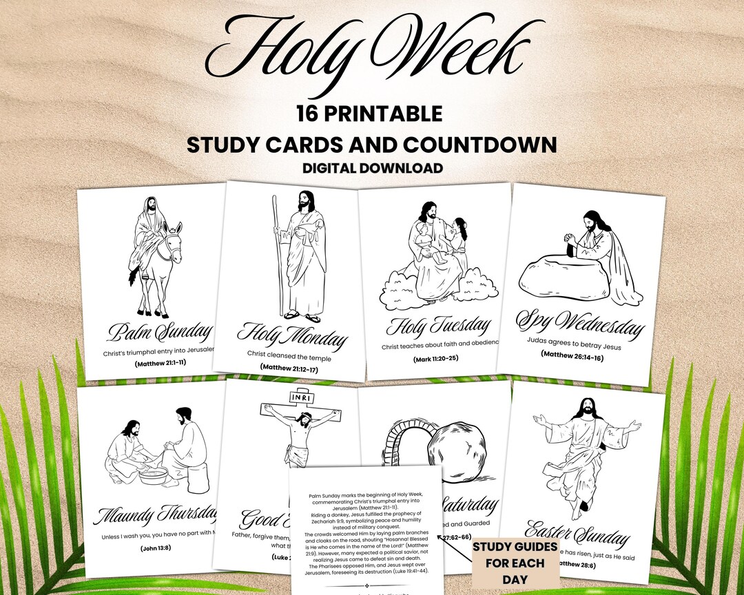 Holy Week Cards, Printable Easter Story, Palm Sunday, Easter Advent ...