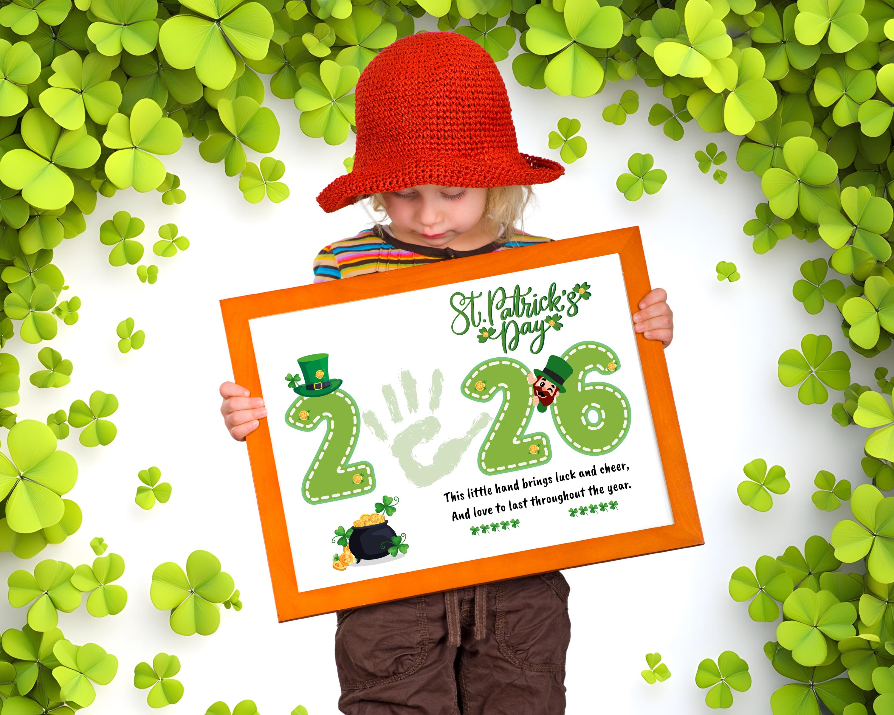 St. Patrick’s Day Handprint Art, 2026 Memory Keepsake, Handprint Poem ...