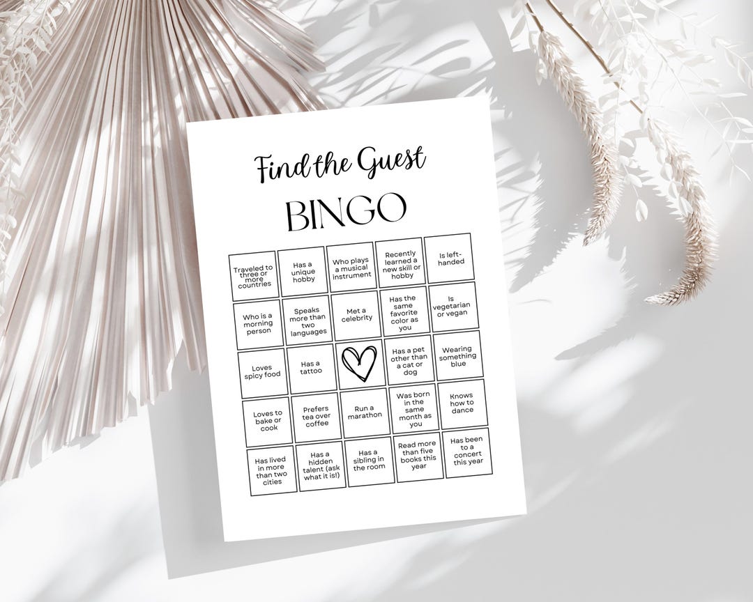 Find the Guest Bingo: Ladies Night Party Game (printable PDF Download ...