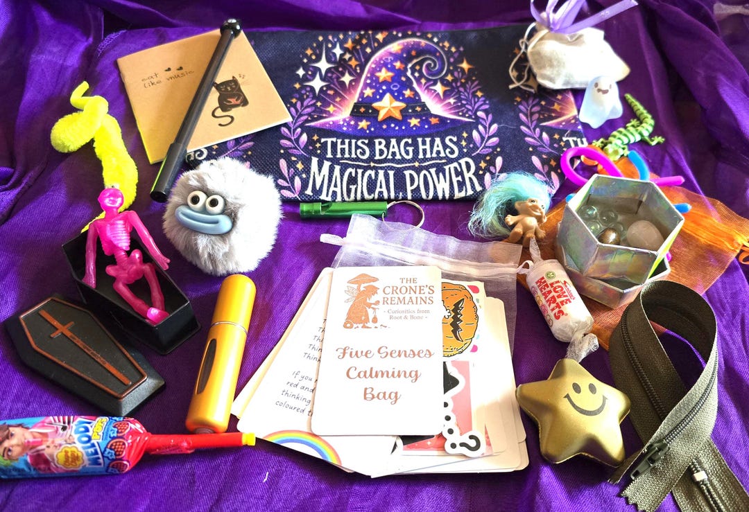 Witch Themed Five Senses Calming Bag: Anxiety & Grounding Self-care Kit ...