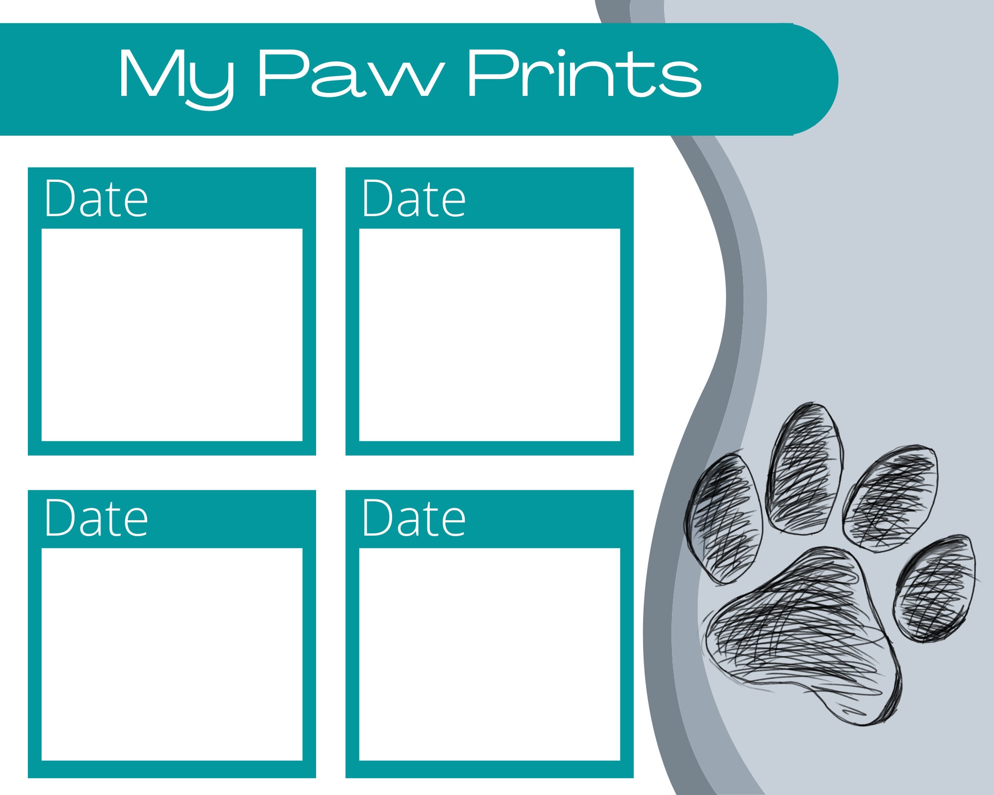 Scrapbooking Memory Page for Your Dog's Paw Prints. Dog, Paw, Print ...