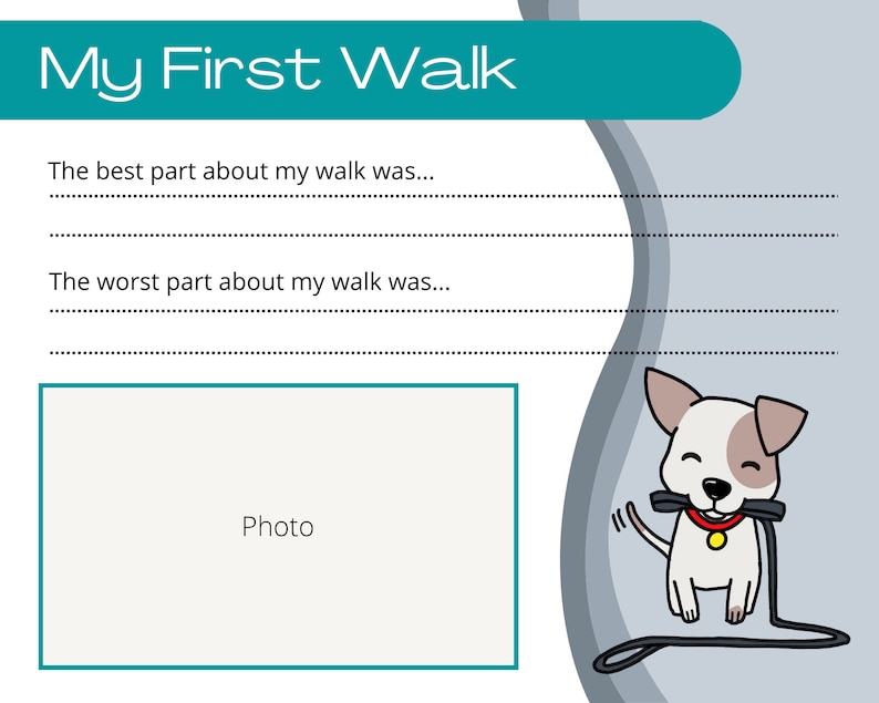 Scrapbooking Memory Page for Your Dog's First Walk. Dog, First Walk ...