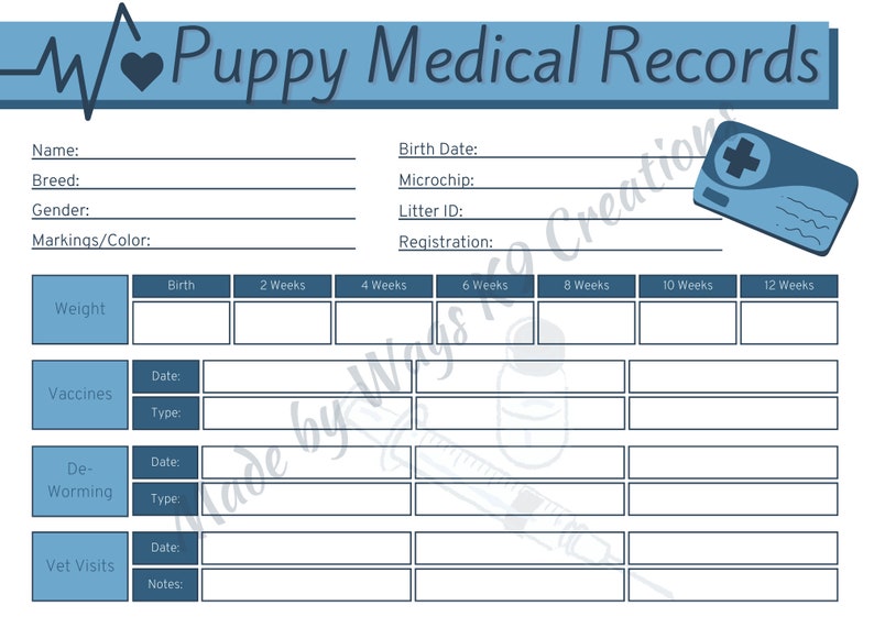 Digital Puppy Forms|fillable Puppy Forms|puppy Birth Certificate|dog ...