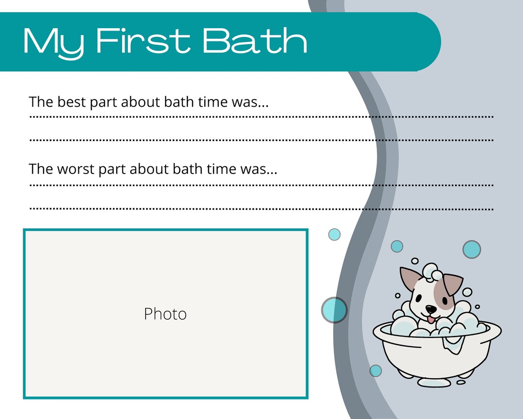 Scrapbooking Memory Page for Your Dog's First Bath. Dog, First Bath ...