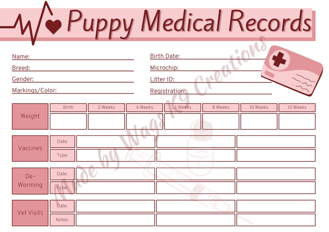 Digital Puppy Forms|fillable Puppy Forms|puppy Birth Certificate|dog ...
