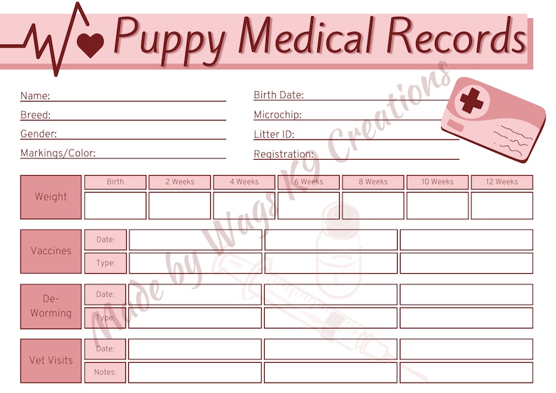 Digital Puppy Forms|fillable Puppy Forms|puppy Birth Certificate|dog ...
