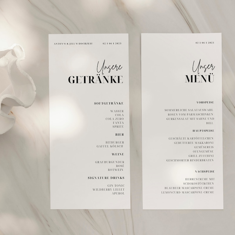 Personalized Menu Cards - Etsy