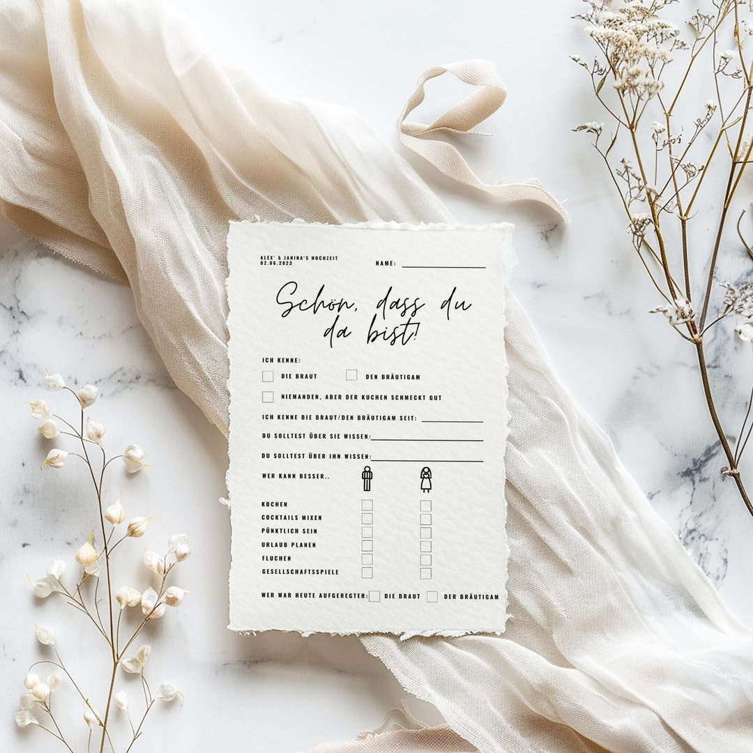 Wedding Guest Cards Fill-in Cards Game - Time Capsule & Guest Book ...