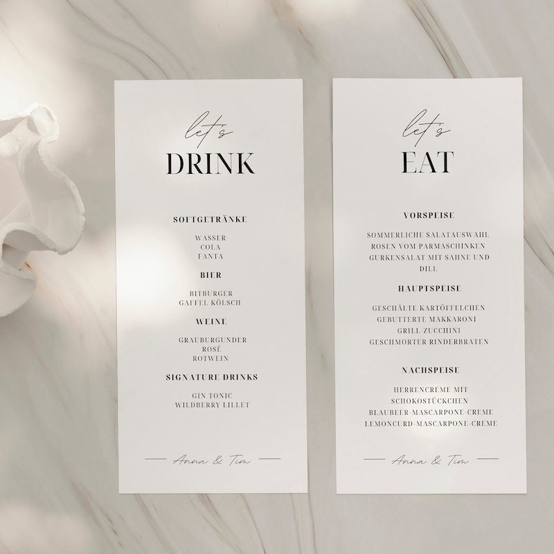 Personalized Menu Cards - Etsy