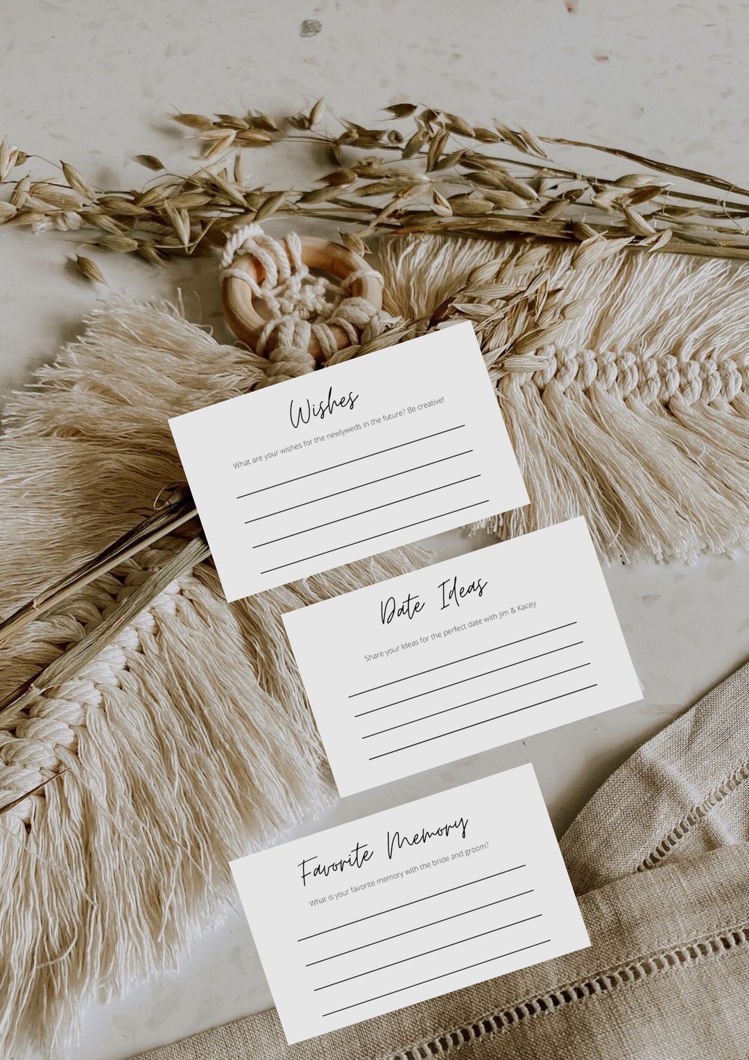 Wedding Guest Cards, Date Night Ideas, Wishes for the Newlyweds ...