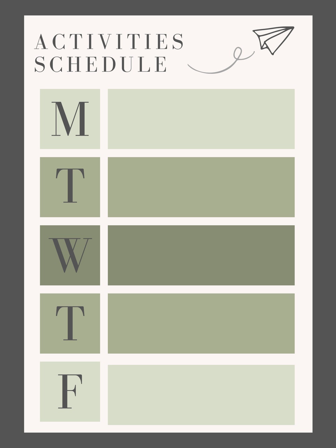 Activities Schedule Printable, Organization, Customizable, Kids, Moms ...