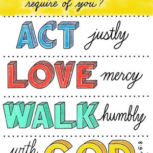 Micah 6:8 Walk Humbly With God, Printable Coloring Page - Etsy