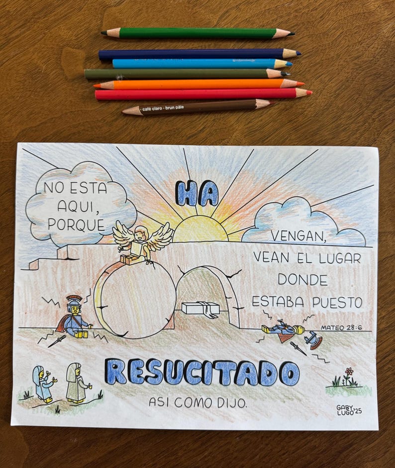 Ha Resucitado… Página Para Colorear Para Pascua / Versión Español - Etsy