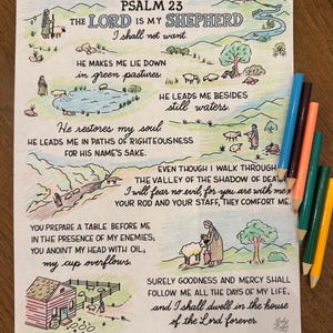 Psalm 23. the Lord is My Shepherd. Printable Coloring Page - Etsy