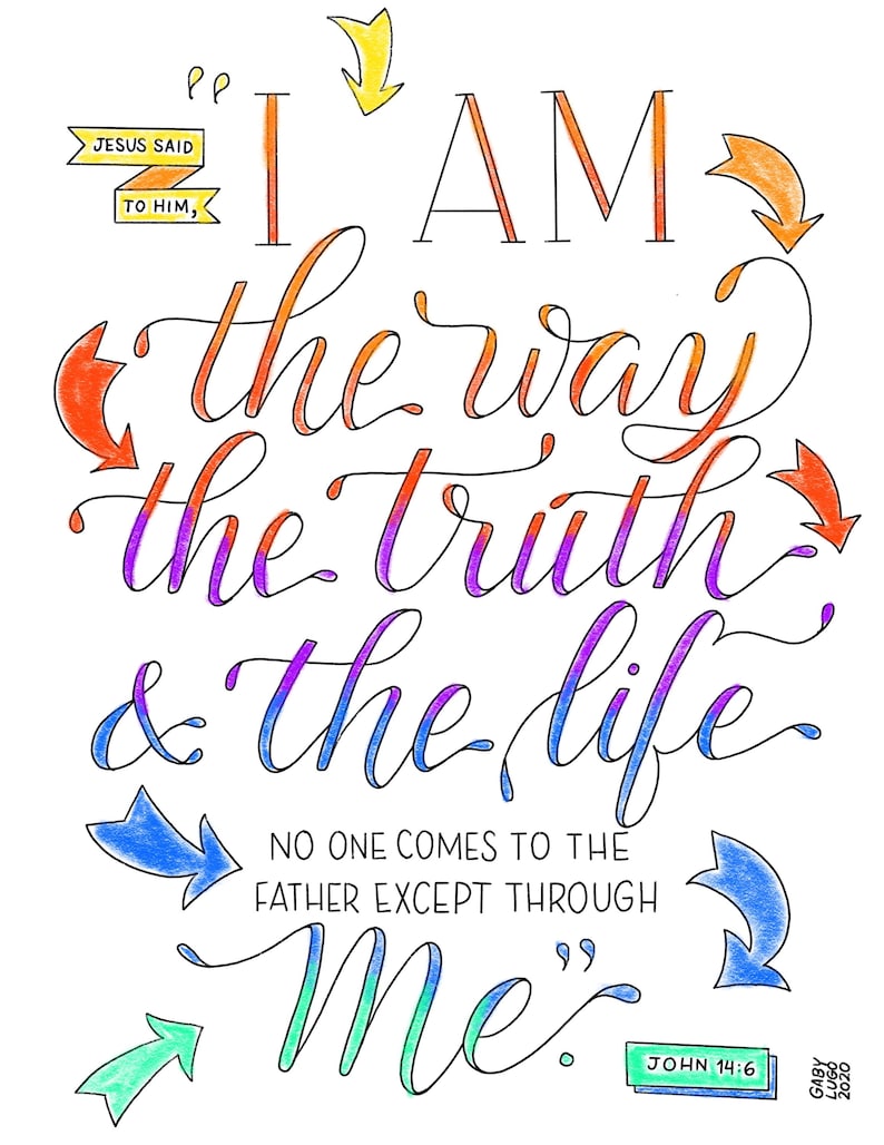 The Way, the Truth, the Life, John 14:6 Printable Coloring Page - Etsy