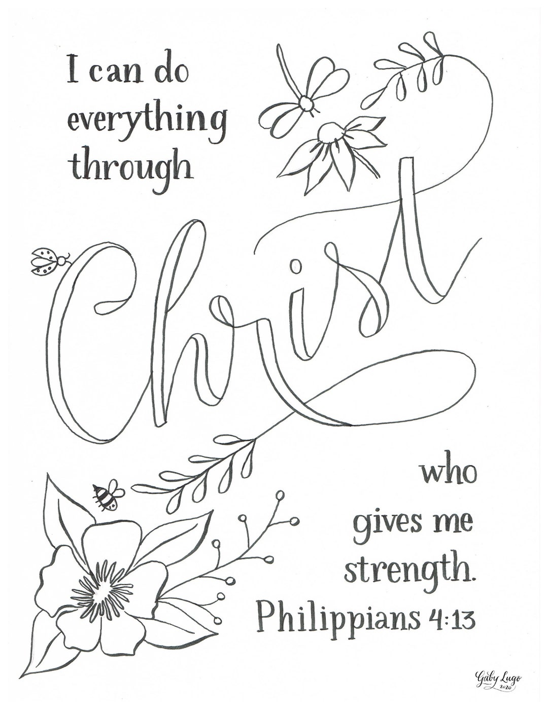 I Can Do Everything Coloring Page - Etsy