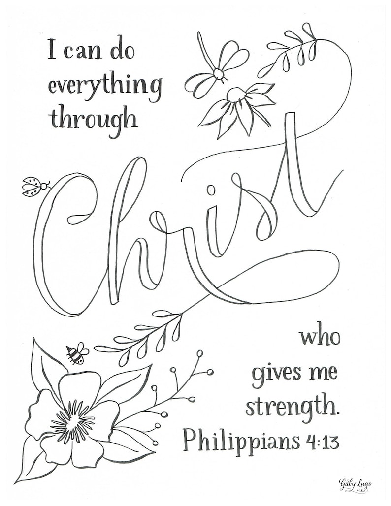 I Can Do Everything Coloring Page - Etsy