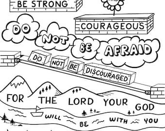 Joshua 1:9 Bible Verse Coloring Page for Kids – Be Strong and ...