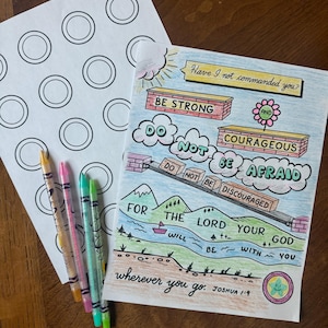 Be Strong and Courageous. Joshua 1:9 Coloring Page, Printable - Etsy