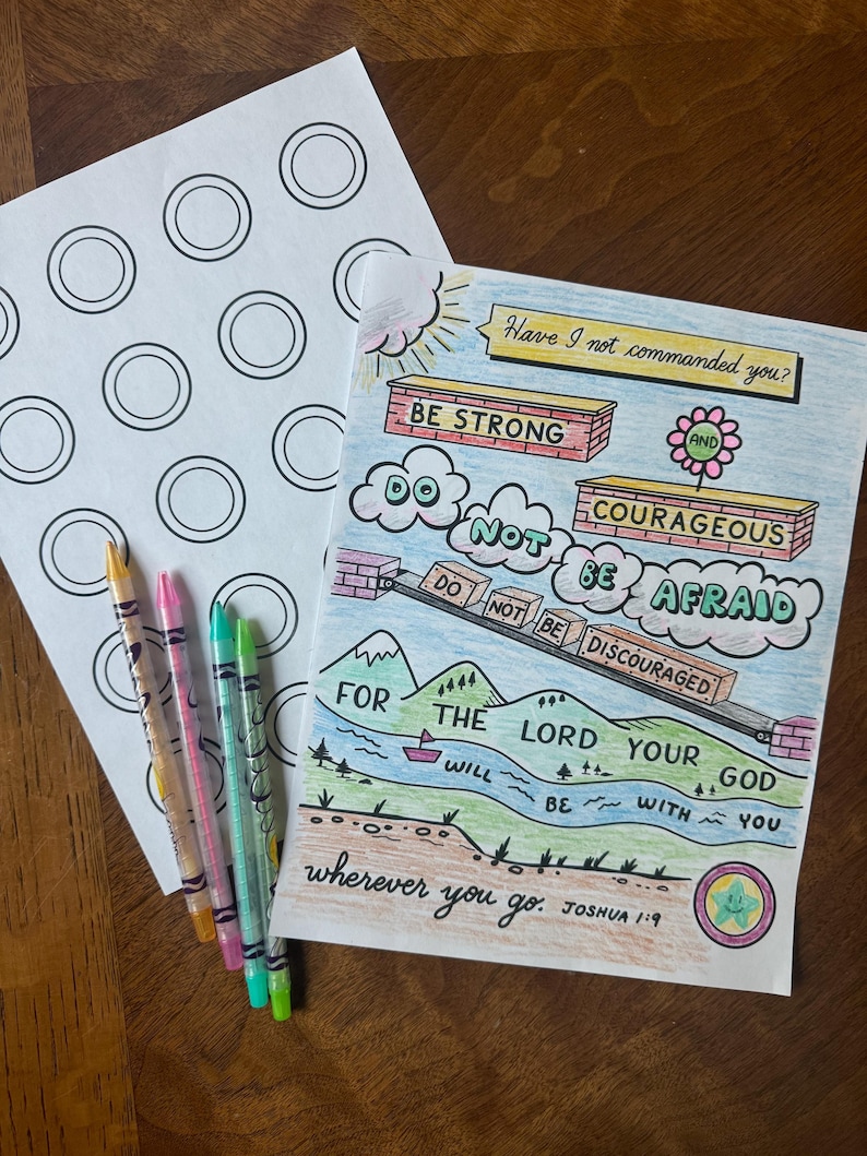 Be Strong and Courageous. Joshua 1:9 Coloring Page, Printable - Etsy