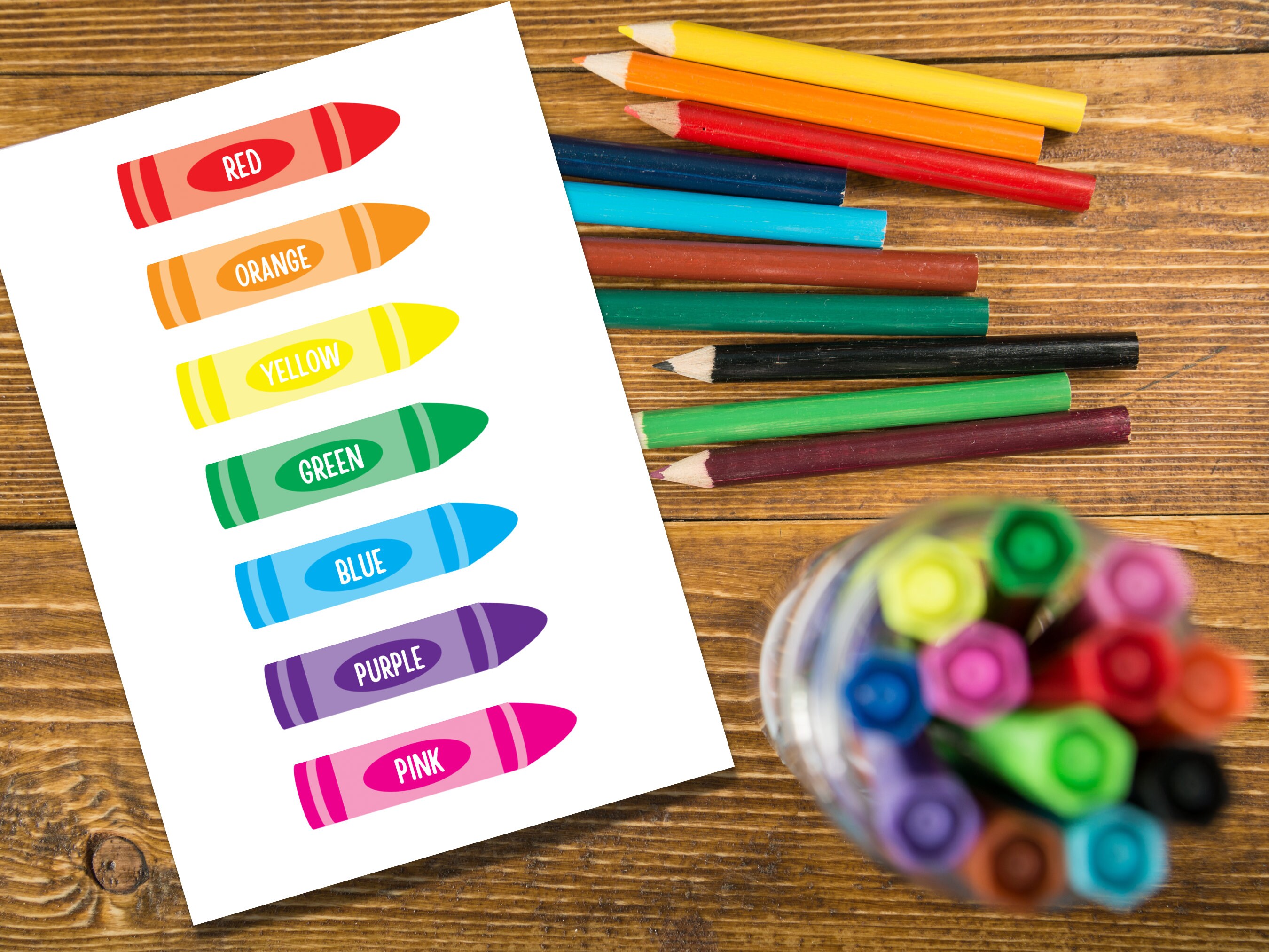 Learning Color Chart, Crayon Colors, Printable Color Chart, Classroom ...