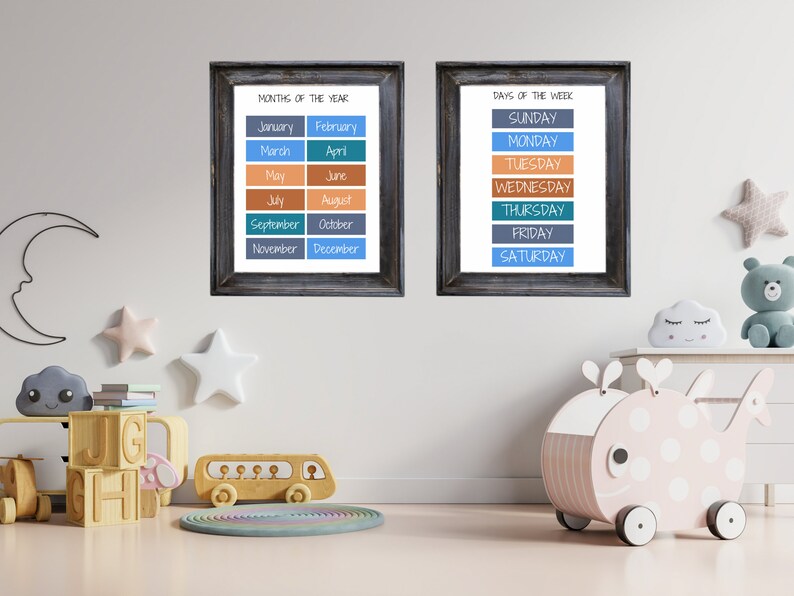 Months of the Year, Days of the Week Printable,educational Print ...