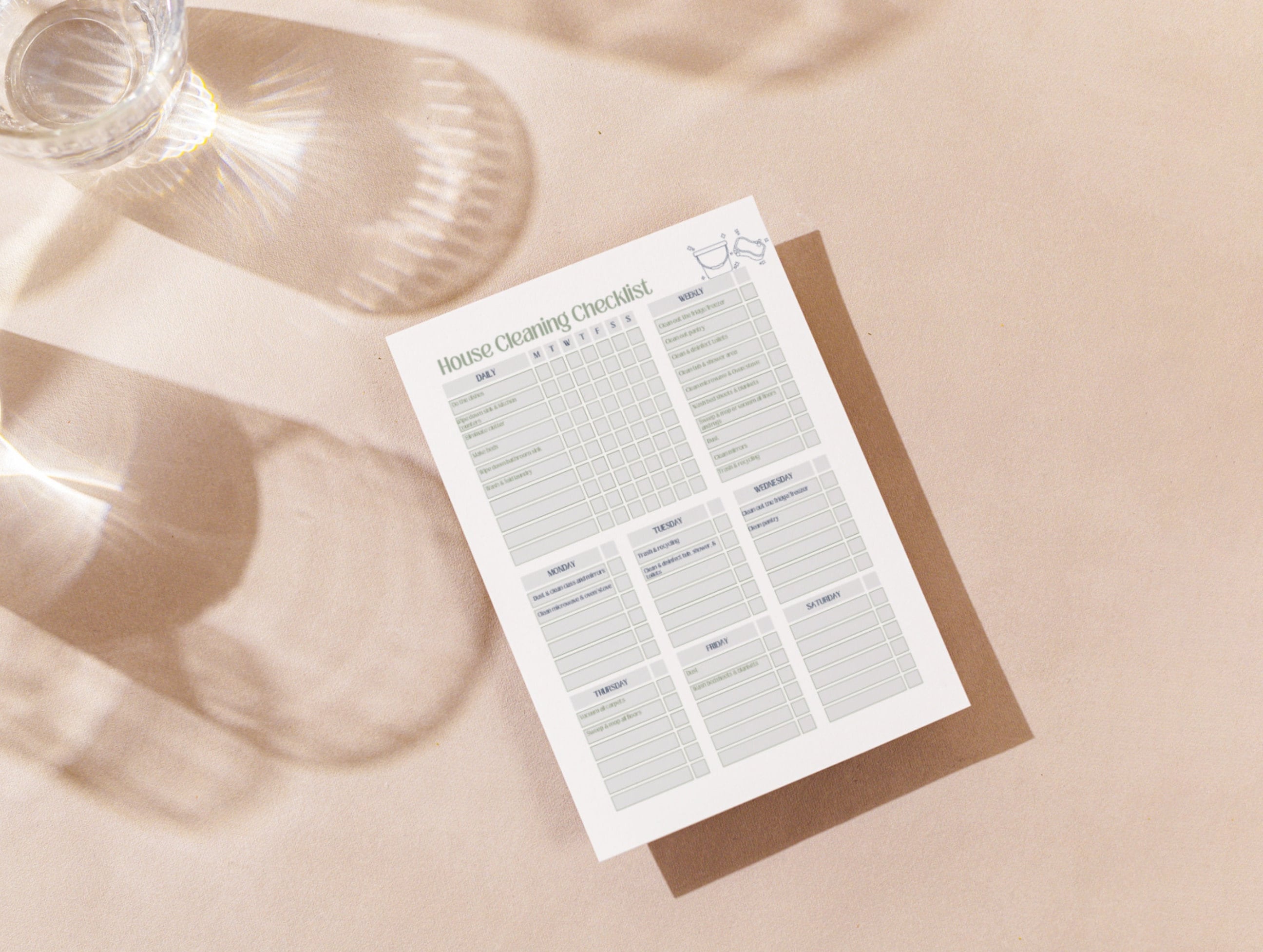 Printable Daily & Weekly Cleaning Schedule Template, Simplify Your ...