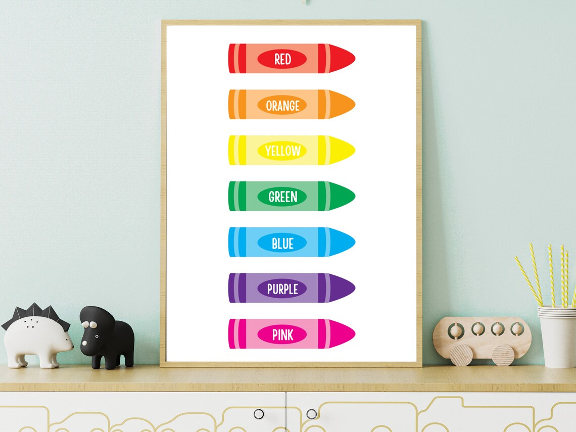 Learning Color Chart, Crayon Colors, Printable Color Chart, Classroom ...