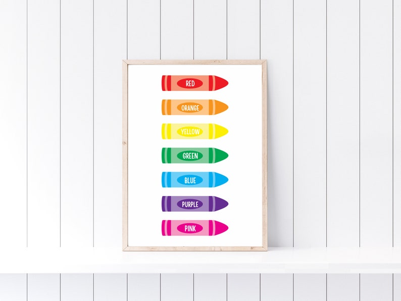 Learning Color Chart, Crayon Colors, Printable Color Chart, Classroom ...