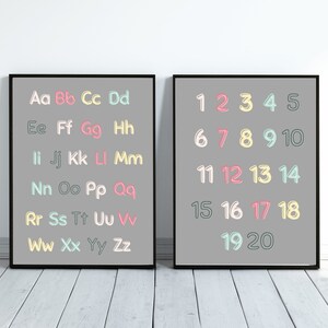 Alphabet and Number Posters, Classroom Poster, ABC Chart, 1-20 Number ...