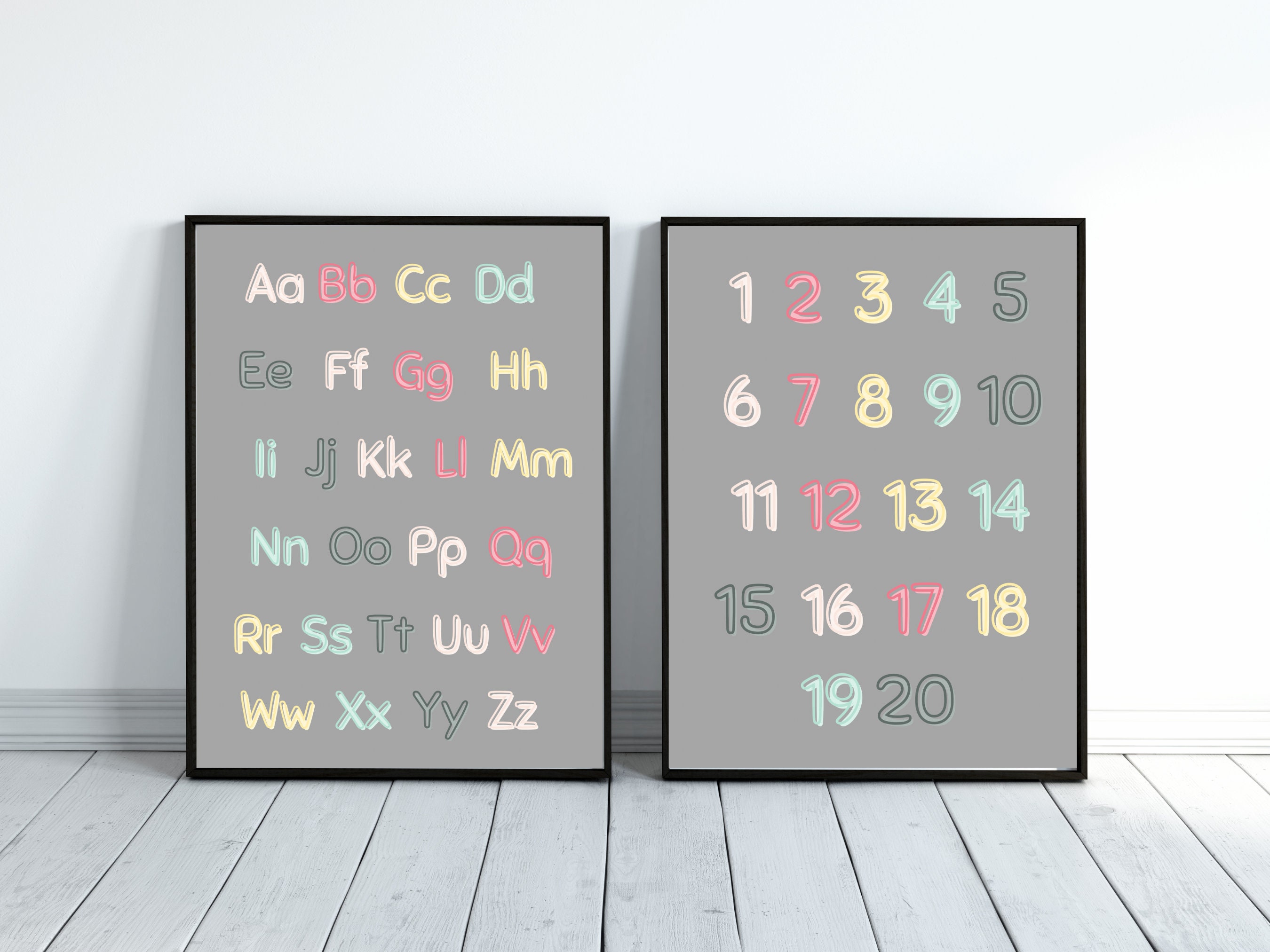 Alphabet and Number Posters, Classroom Poster, ABC Chart, 1-20 Number ...