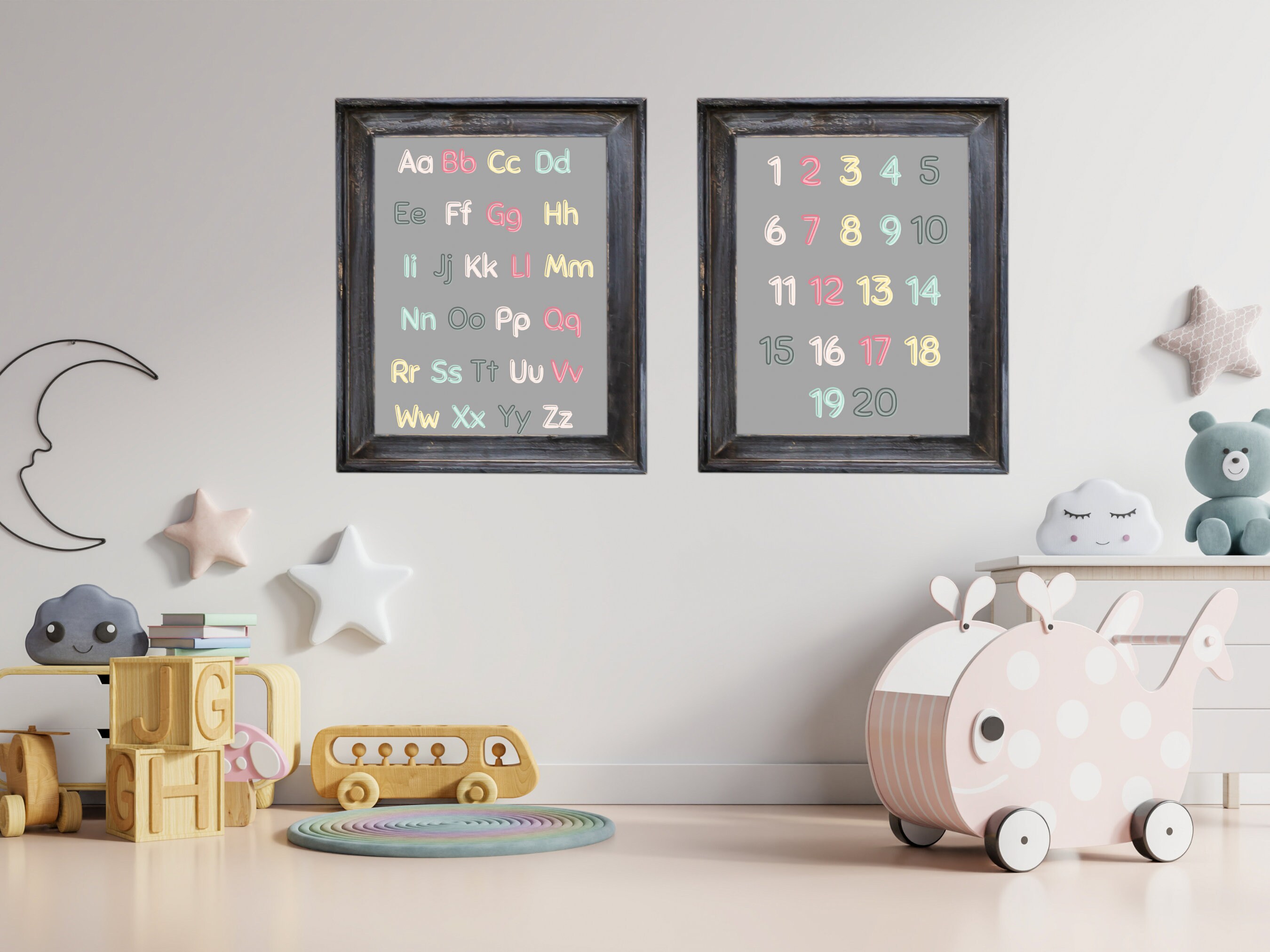 Alphabet and Number Posters, Classroom Poster, ABC Chart, 1-20 Number ...