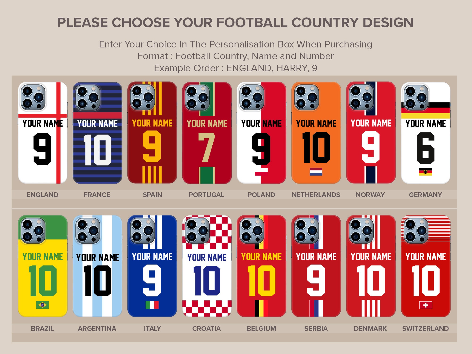 Personalised Football Phone Soccer Cases Custom Country Team Name ...