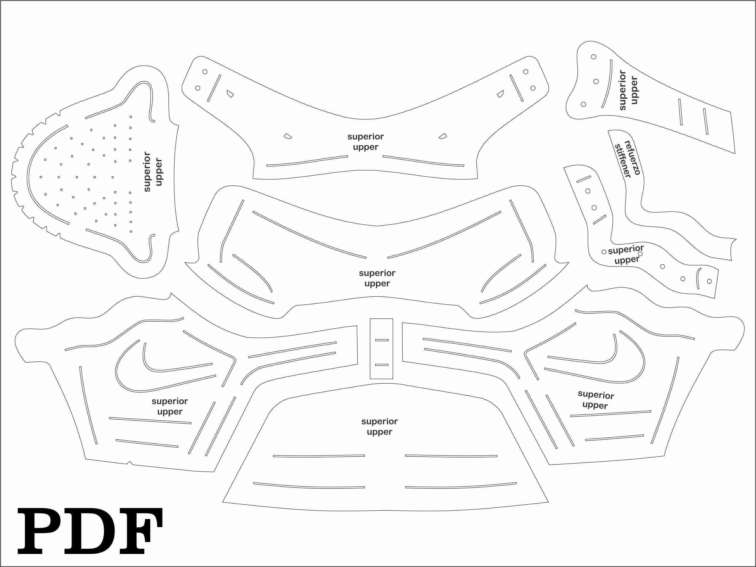 Sneaker and Shoe Pattern - PDF SVG - Custom Sneaker- Custom Kicks ...