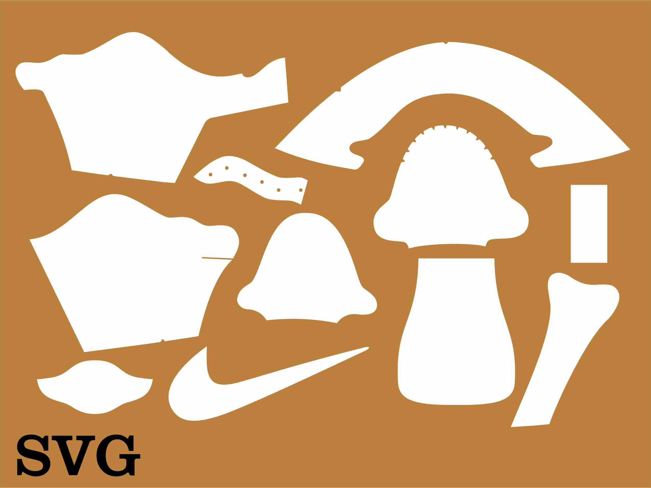 PDF SVG- A4 Sheet Sneaker and Shoe Pattern - One File for Each Size ...