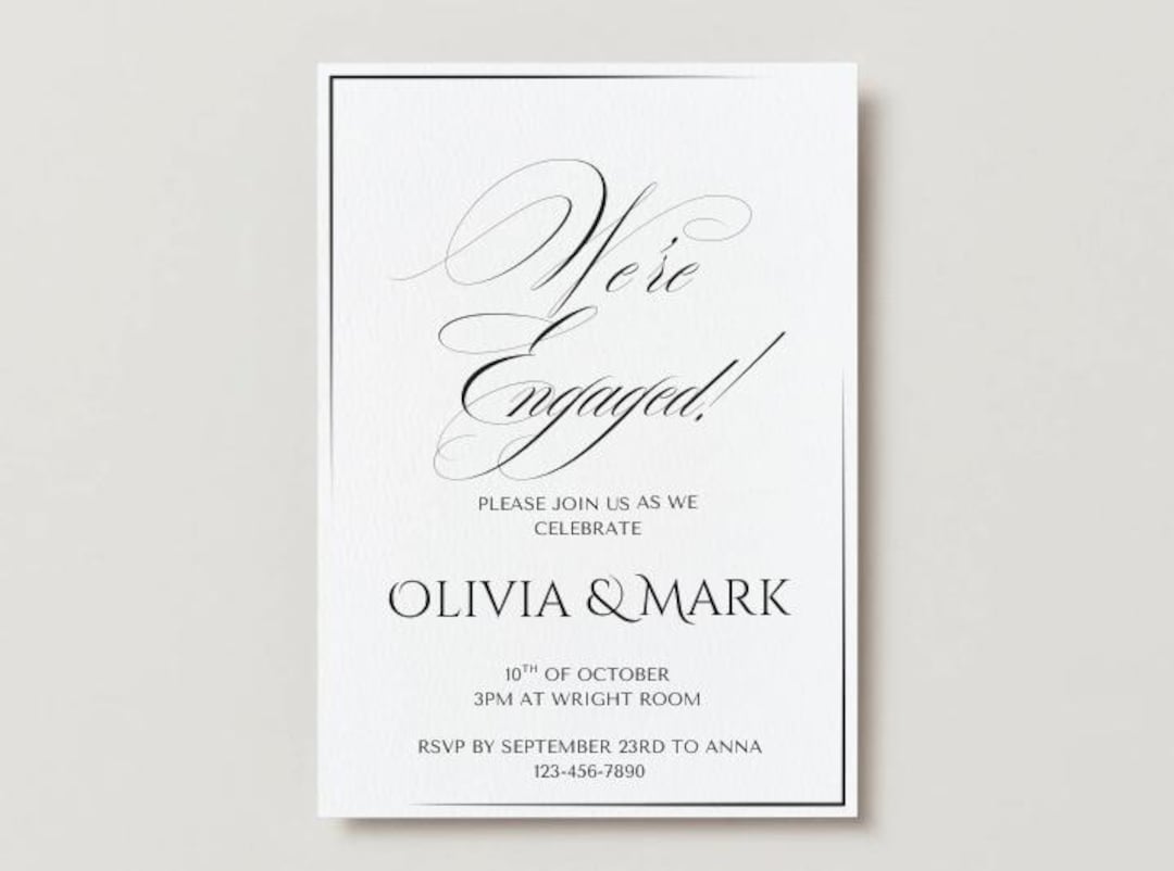 Elegant Engagement Party Invitation - Etsy