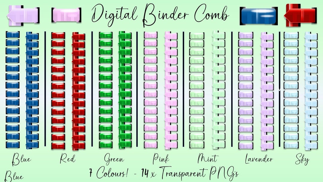 Digital Binder Rings - Comb Binder - Etsy