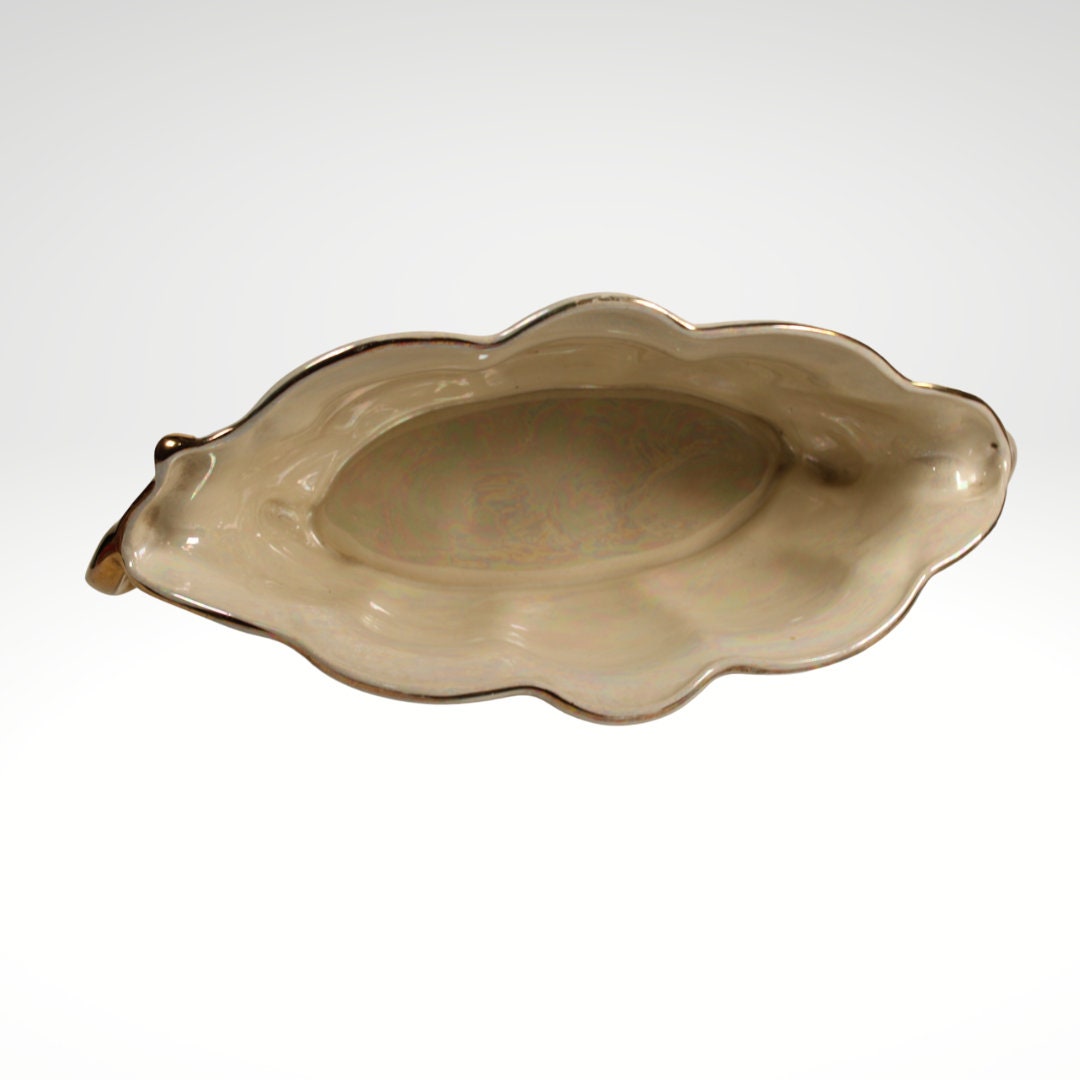 Vintage Pearl China Co 22kt Gold Trim Pearlescent USA 1940s Double ...