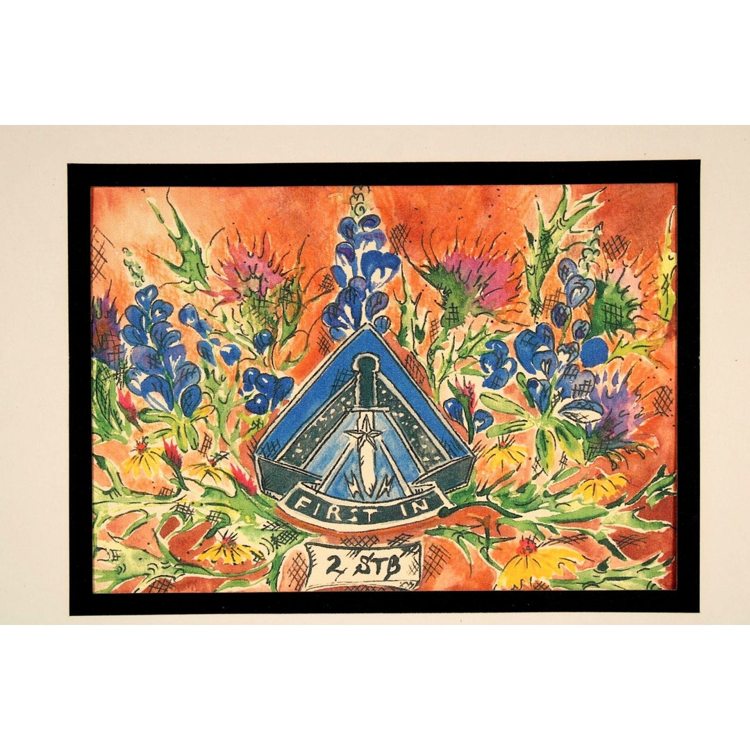 Military First Infantry 2 STB, Artist Sally Thayer Geiger Watercolor ...