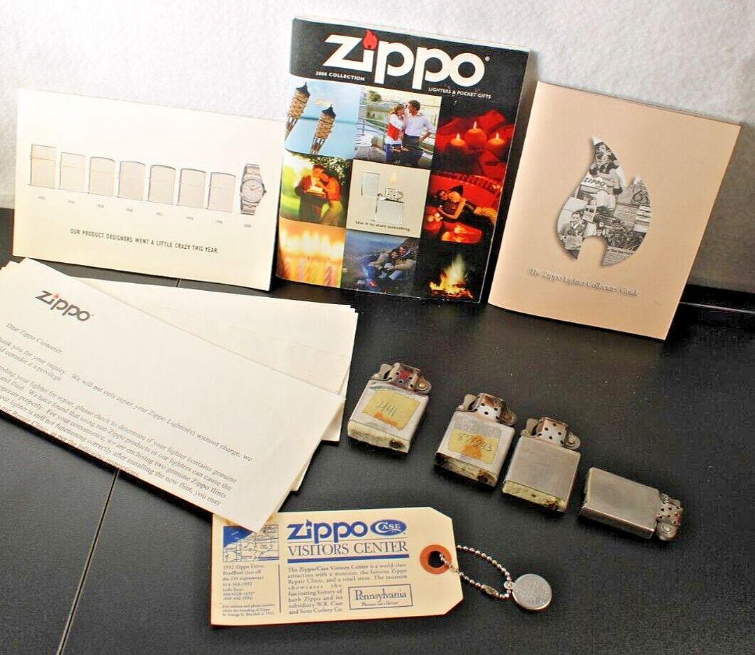 Zippo Lot: Lighter Inserts Parts / Repair - Cent Never Spent, Catalogs ...