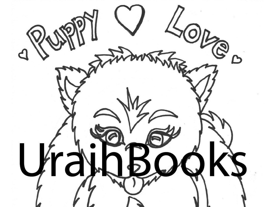 Puppy Love Coloring Page - Etsy