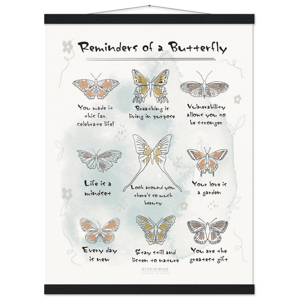 Reminders of a Butterfly Poster With Hanger - Etsy