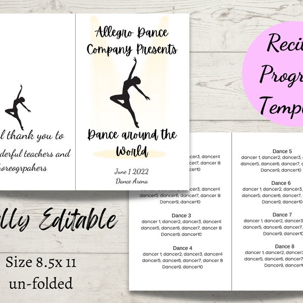 Recital Program - Etsy