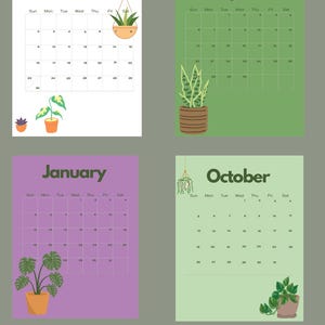 2023-2024 Digital Calendar Monthly Calendar Plant Calendar Printable ...