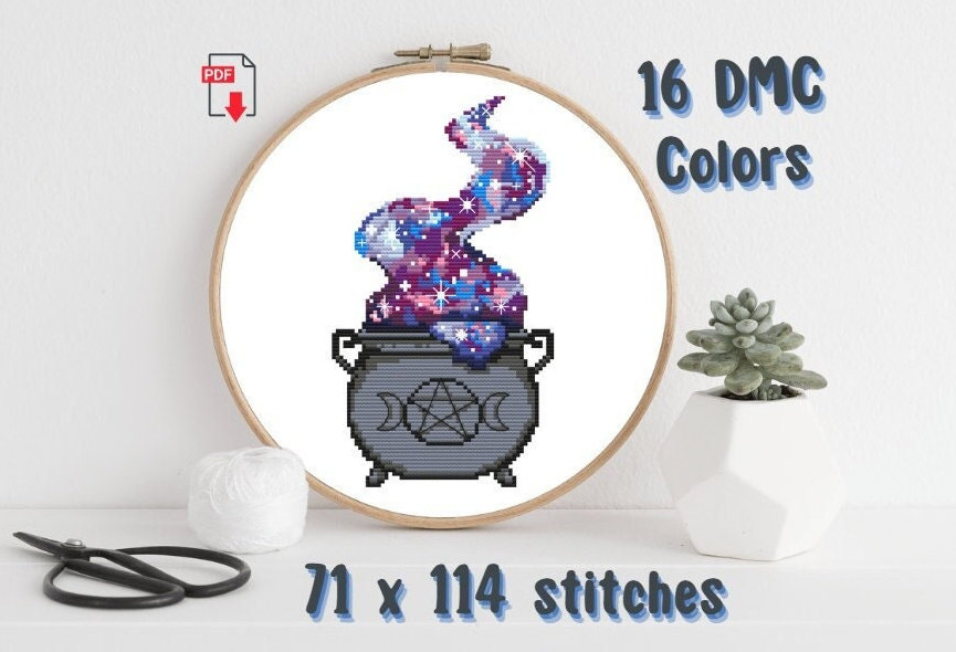 Galaxy Cauldron Cross Stitch Pattern - PDF Downloadable Pattern With ...