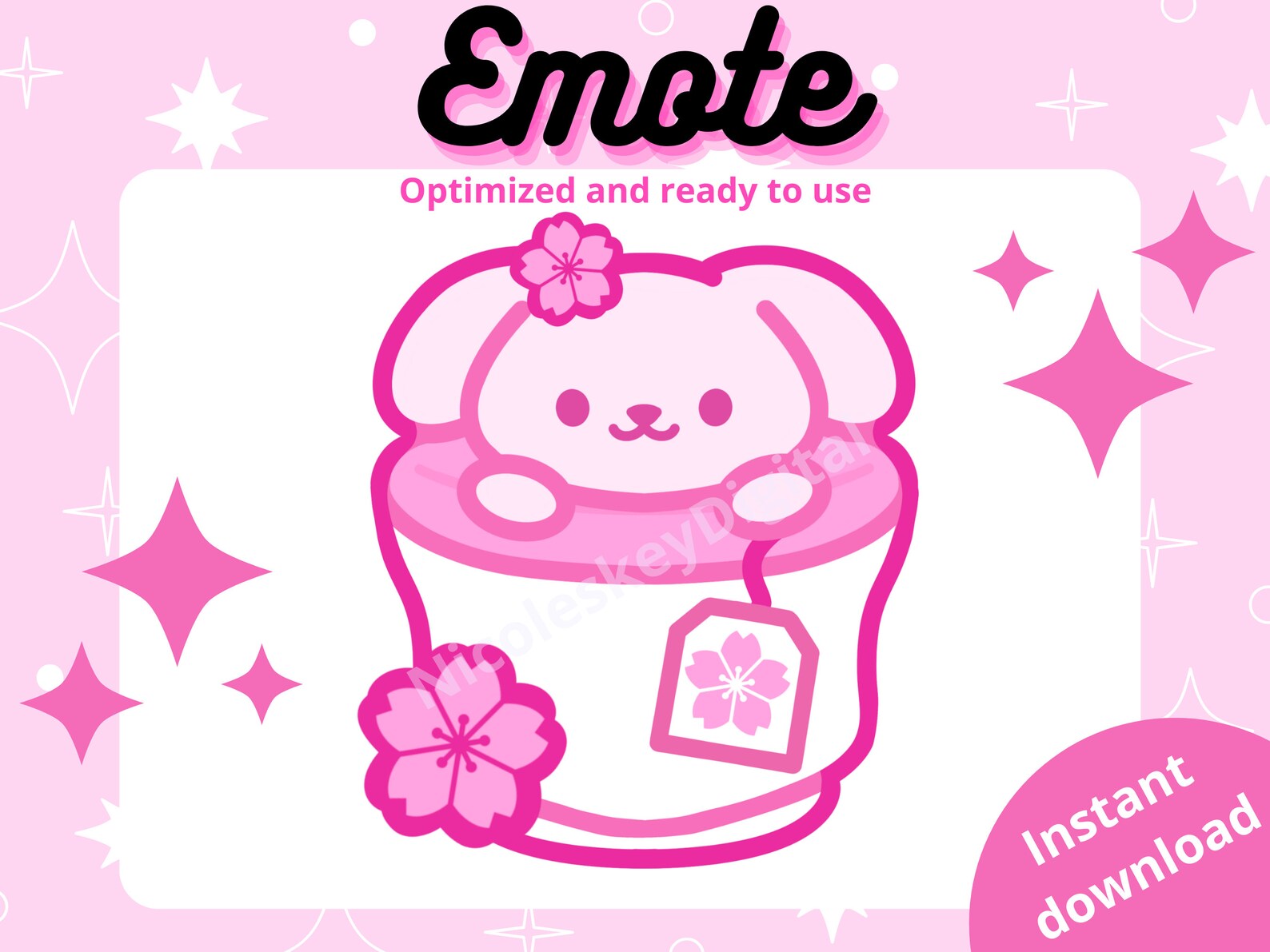 Sakura Tea Pup Cup Emote Traditional Japanese Tea Pup Cup Cute Puppy ...