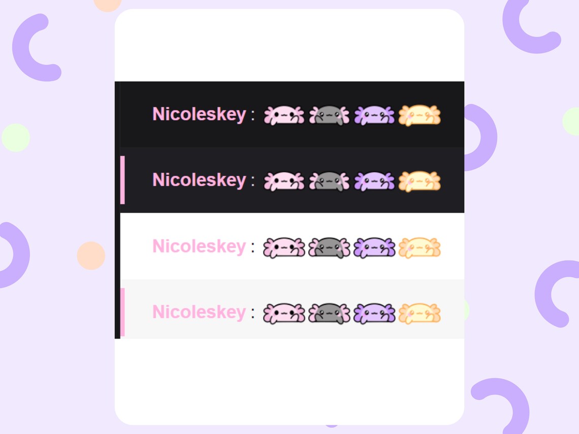 Animated Bongo Axolotl Purple Emote Twitch Discord Cute Kawaii Lilac ...