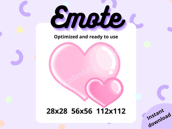 Pink Heart Twitch Emote Discord Emote Pastel Cute Girly | Etsy