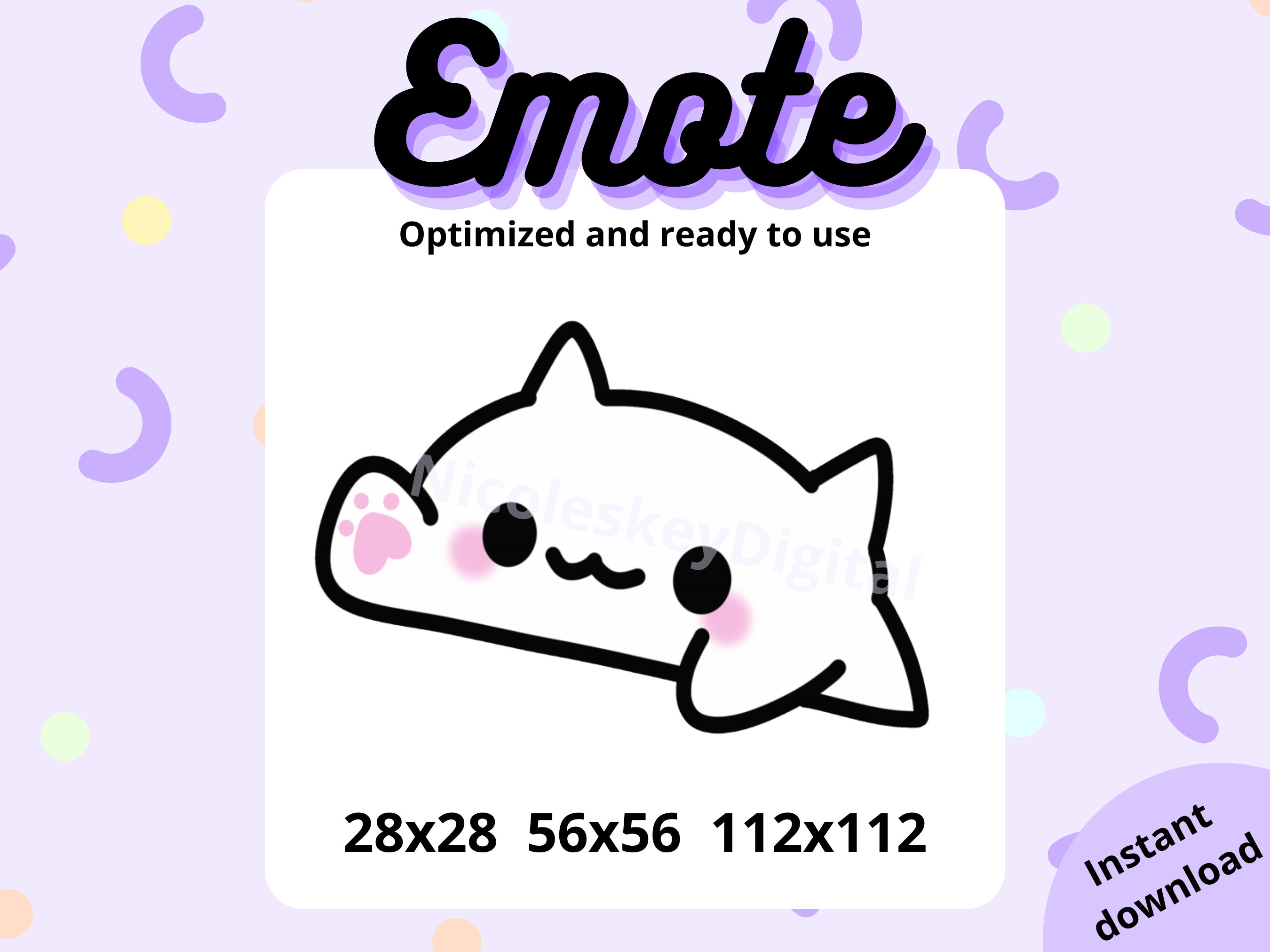 Animated Bongo Cat Emote Twitch Discord Cute Kawaii Paws Toe Beans ...