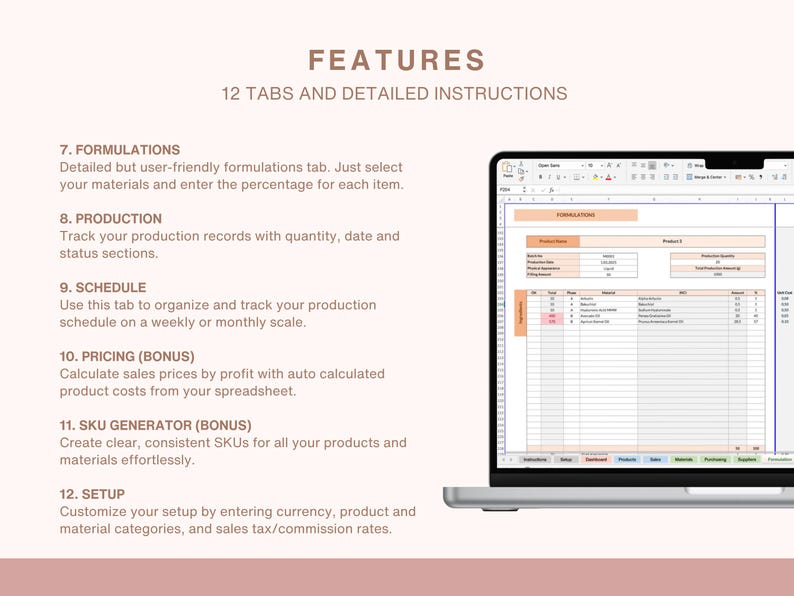 Cosmetic Business Inventory Tracker: Google Sheets & Excel Template ...
